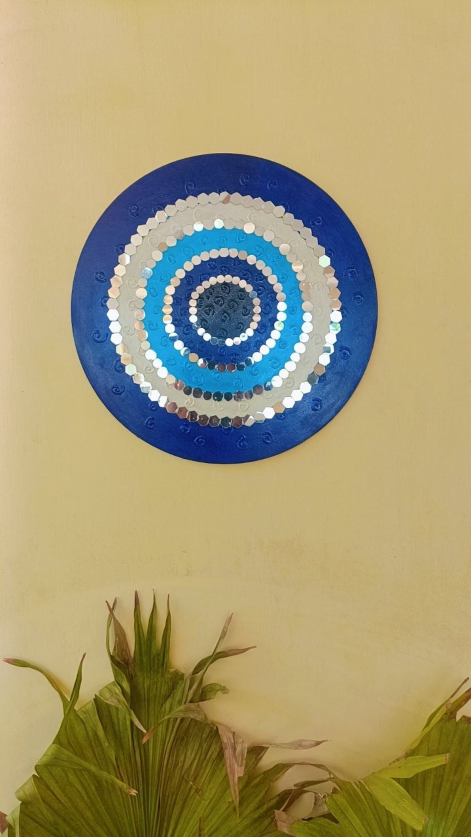 Evil Eye Traditional Lippan Art /home Decor/wall Hanging 12 Inches ...