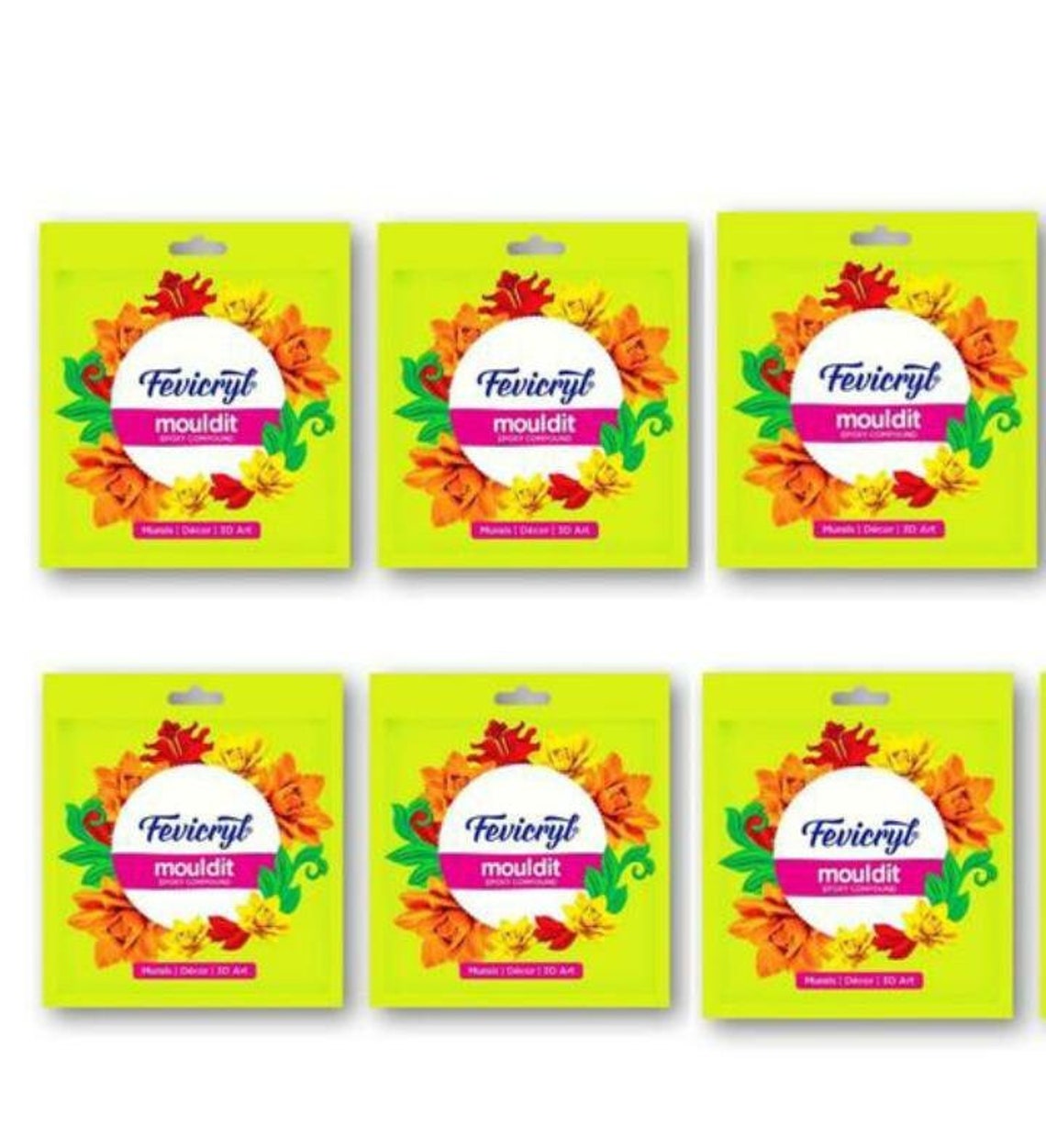 6 Pcs Fevicryl Mouldit Clay for Lippan Art/ Art and Craft and Jewellery ...