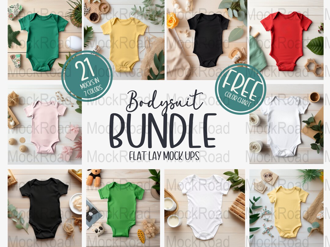 Rabbit Skins Bodysuit Mockup Bundle, Rabbit Skins 4400 and 4424 Mocks ...