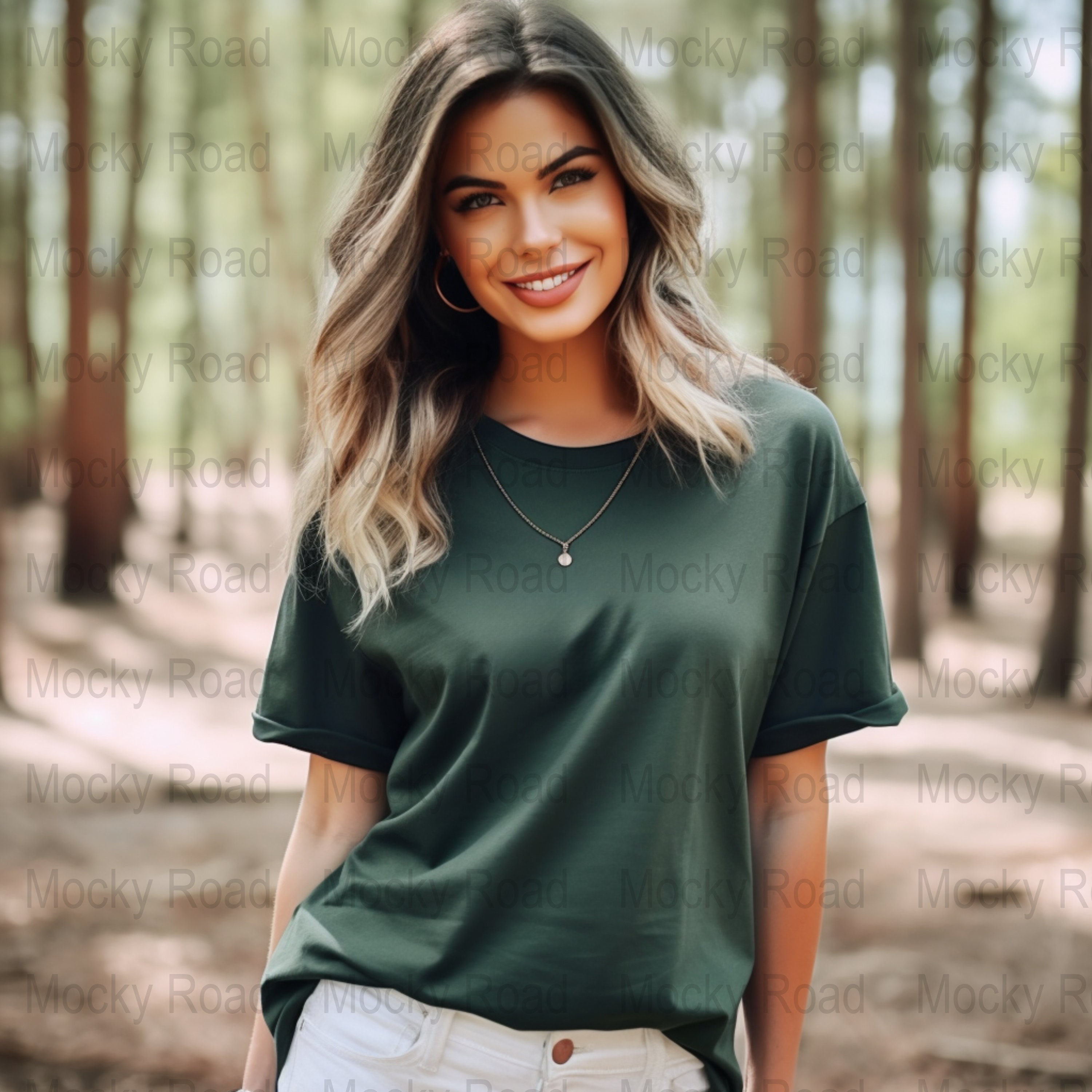 Forest Green Bella and Canvas Mock, Forest Green Shirt Mockup, Bella ...