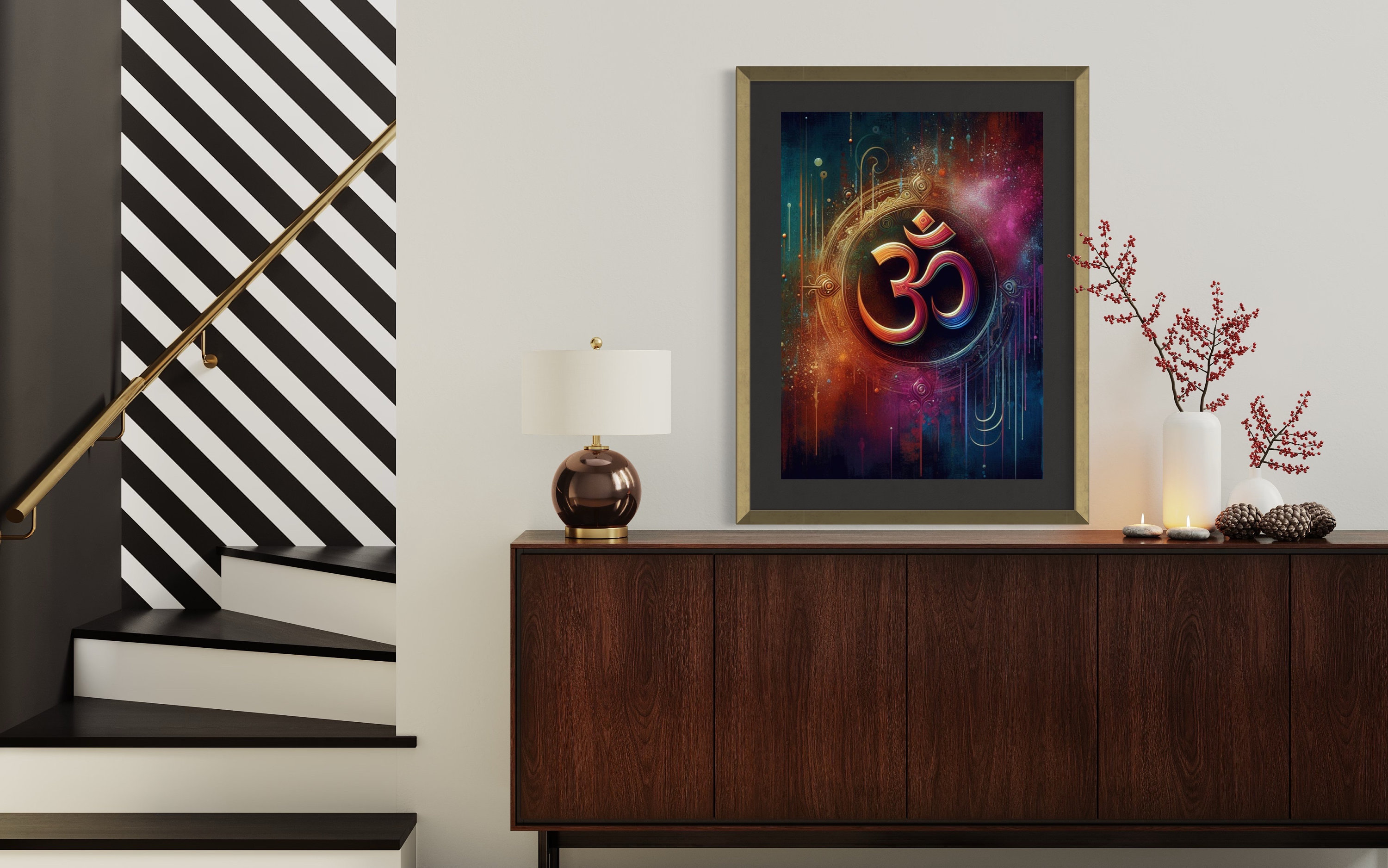 Aum Wall Art Printed Poster: Yoga studio Decor Wall Art, Spiritual ...