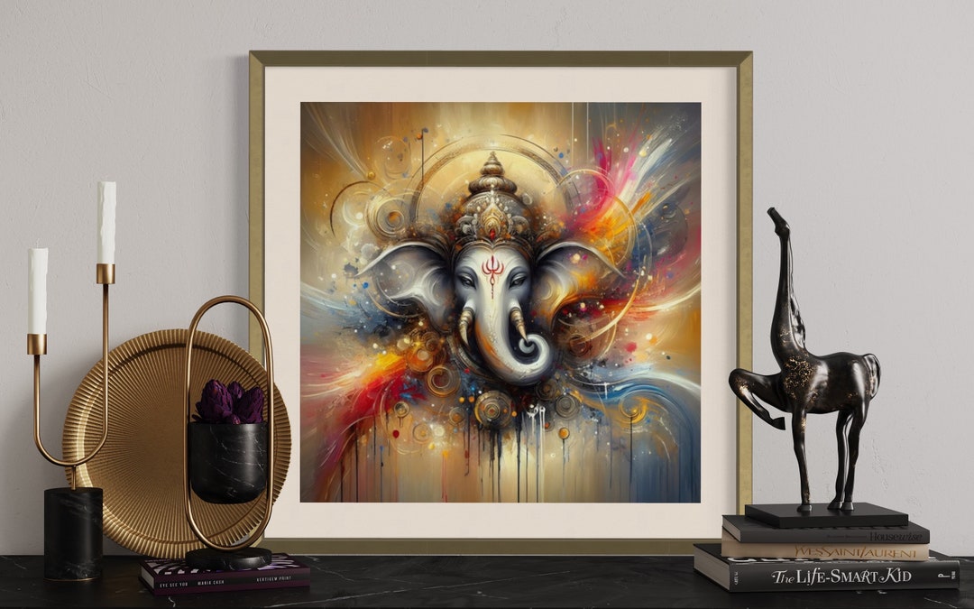 Set of 8 Ganesh Wall Art Prints Bundle, Religious Ganpati Indian Art ...