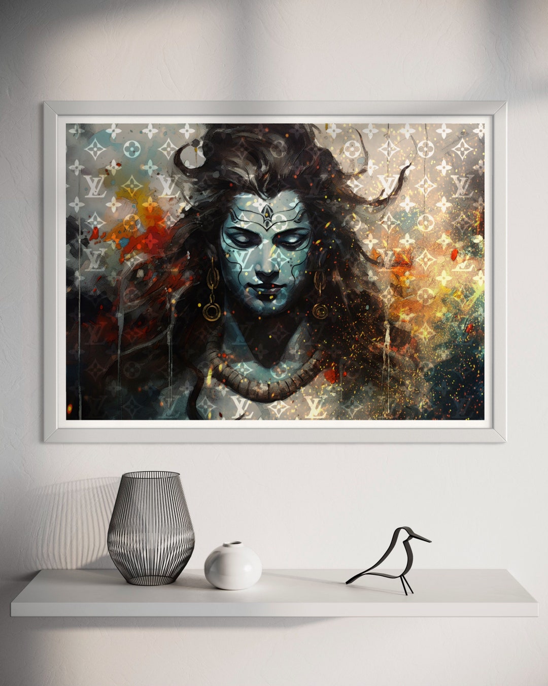 Lord Shiva Wall Art Printed Posters LV Grunge: Hindu Home Decor ...