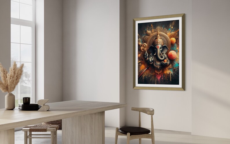 Divine Ganesh Wall Art Print Ganesh Art Print, Hinduism Art Spiritual ...