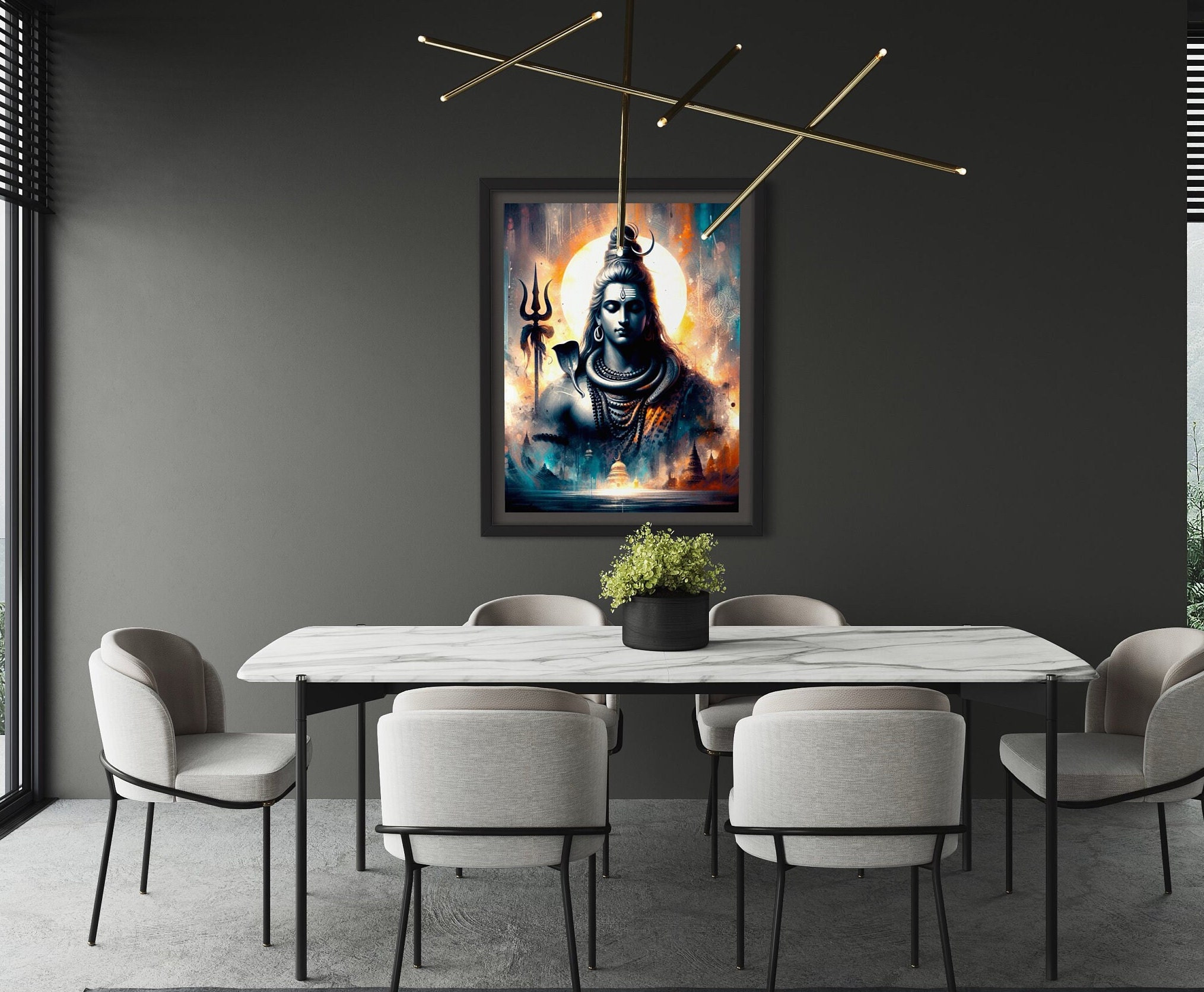 Lord Shiva Wall Art Printed Posters: Hindu Home Decor Wall Art ...