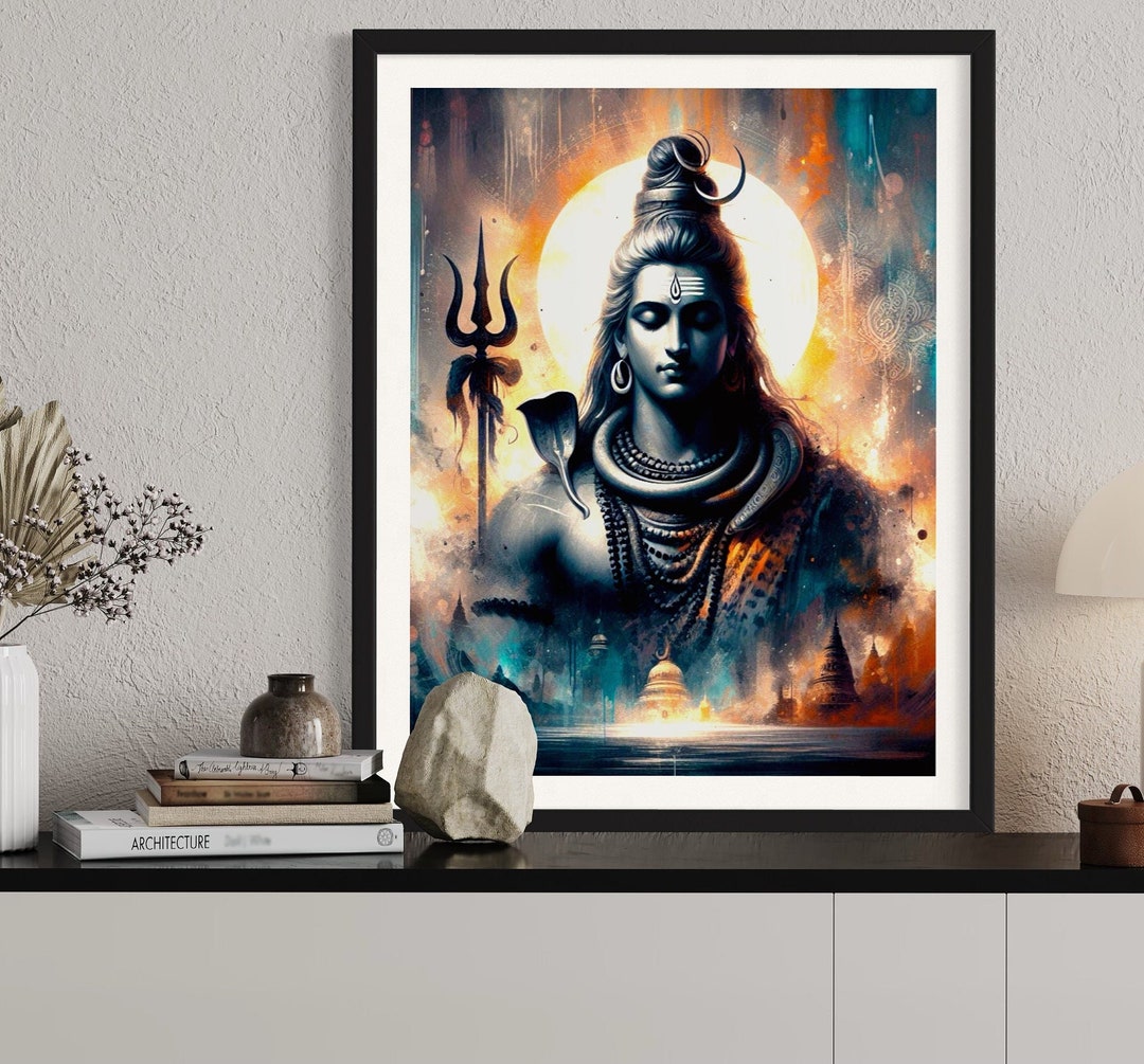 Lord Shiva Wall Art Printed Posters: Hindu Home Decor Wall Art ...