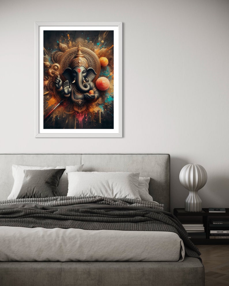 Divine Ganesh Wall Art Print Ganesh Art Print, Hinduism Art Spiritual ...
