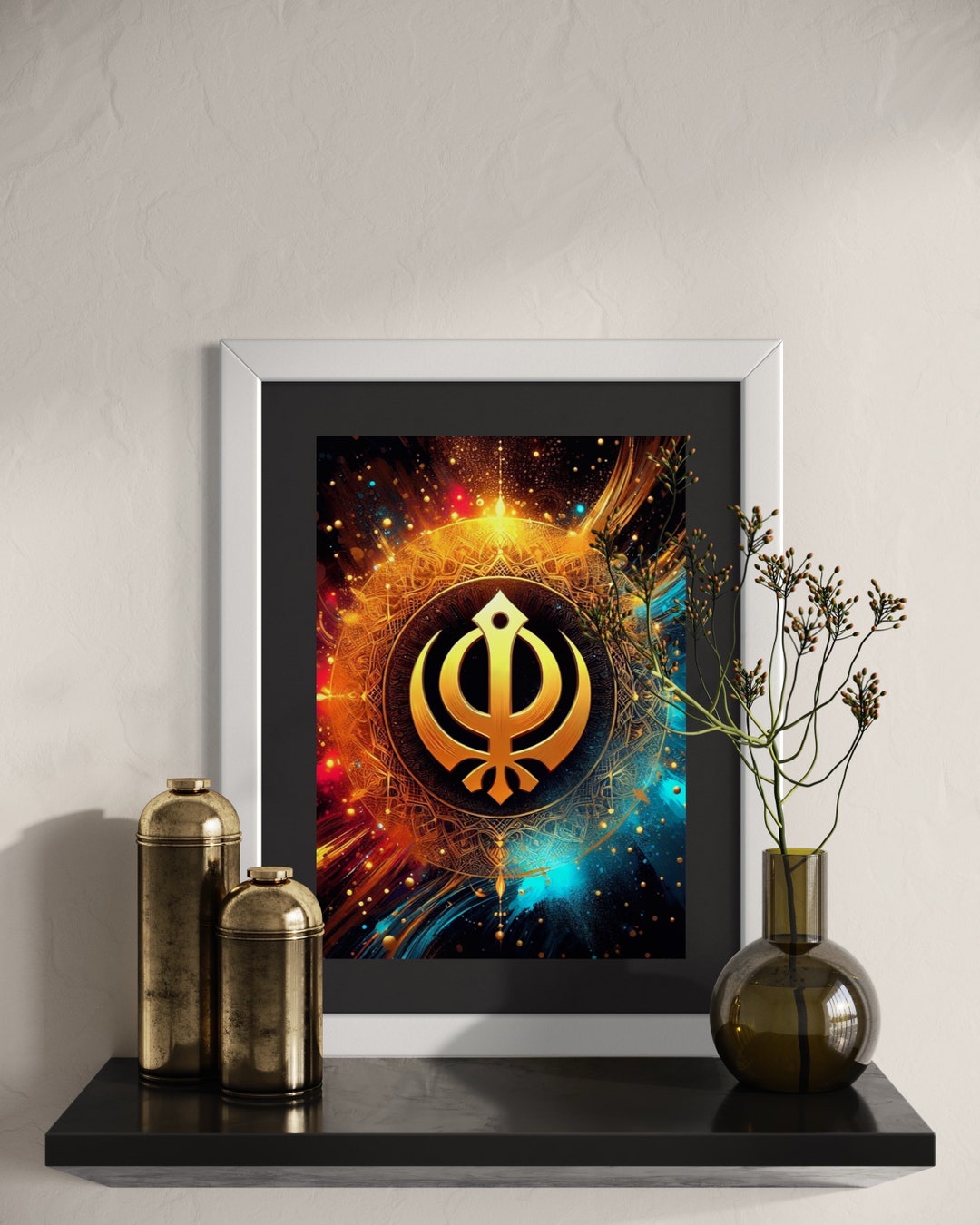 24K Gold Sikh Khanda Wall Art Print: Art Prints for Spiritual Home ...