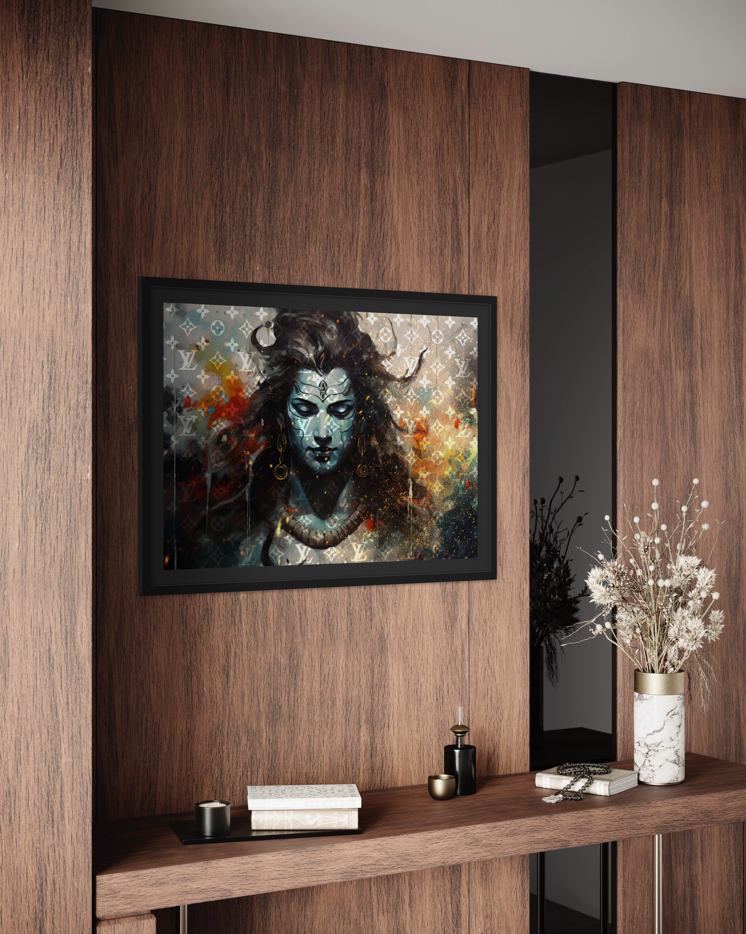 Lord Shiva Wall Art Printed Posters LV Grunge: Hindu Home Decor ...