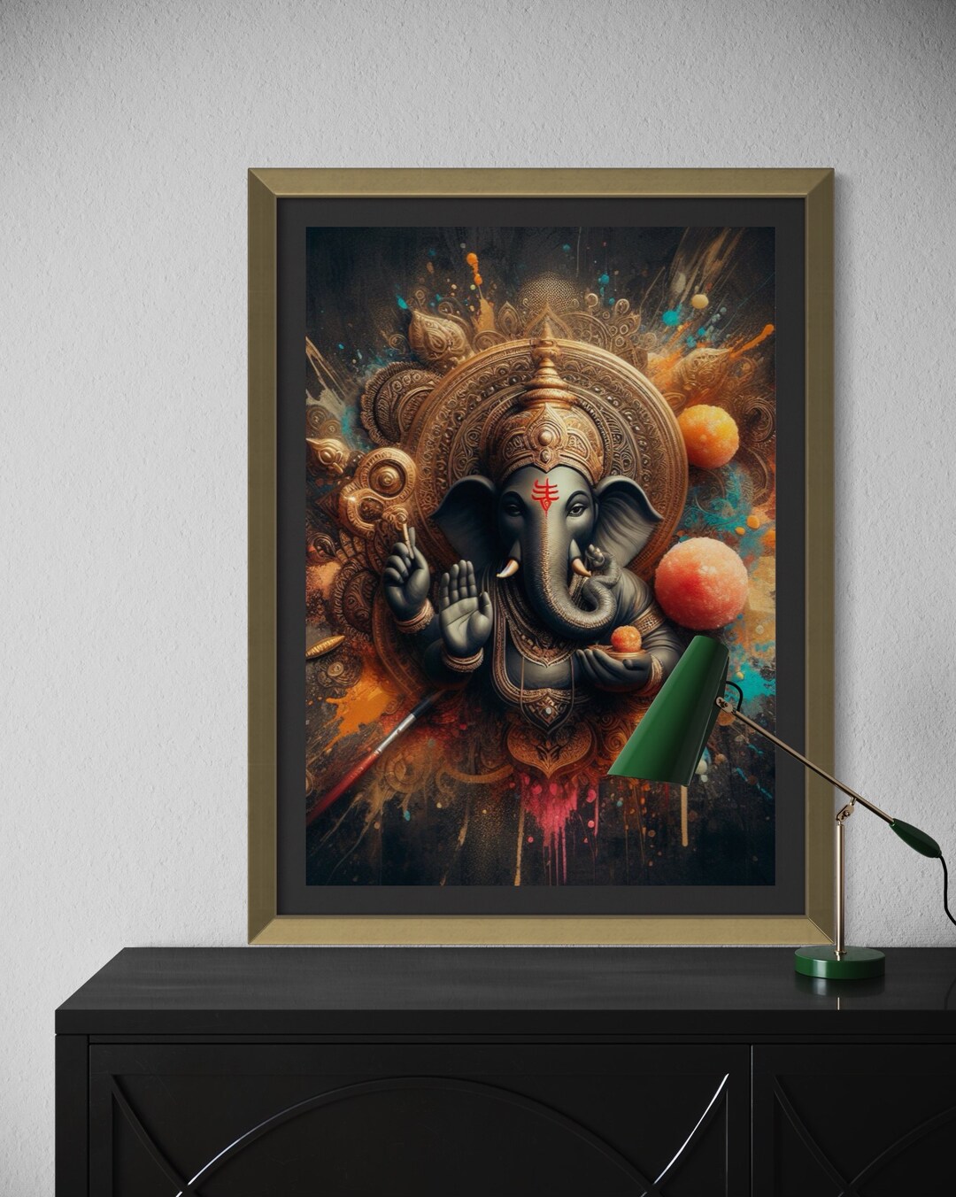 Divine Ganesh Wall Art Print - Ganesh Art Print, Hinduism Art Spiritual ...