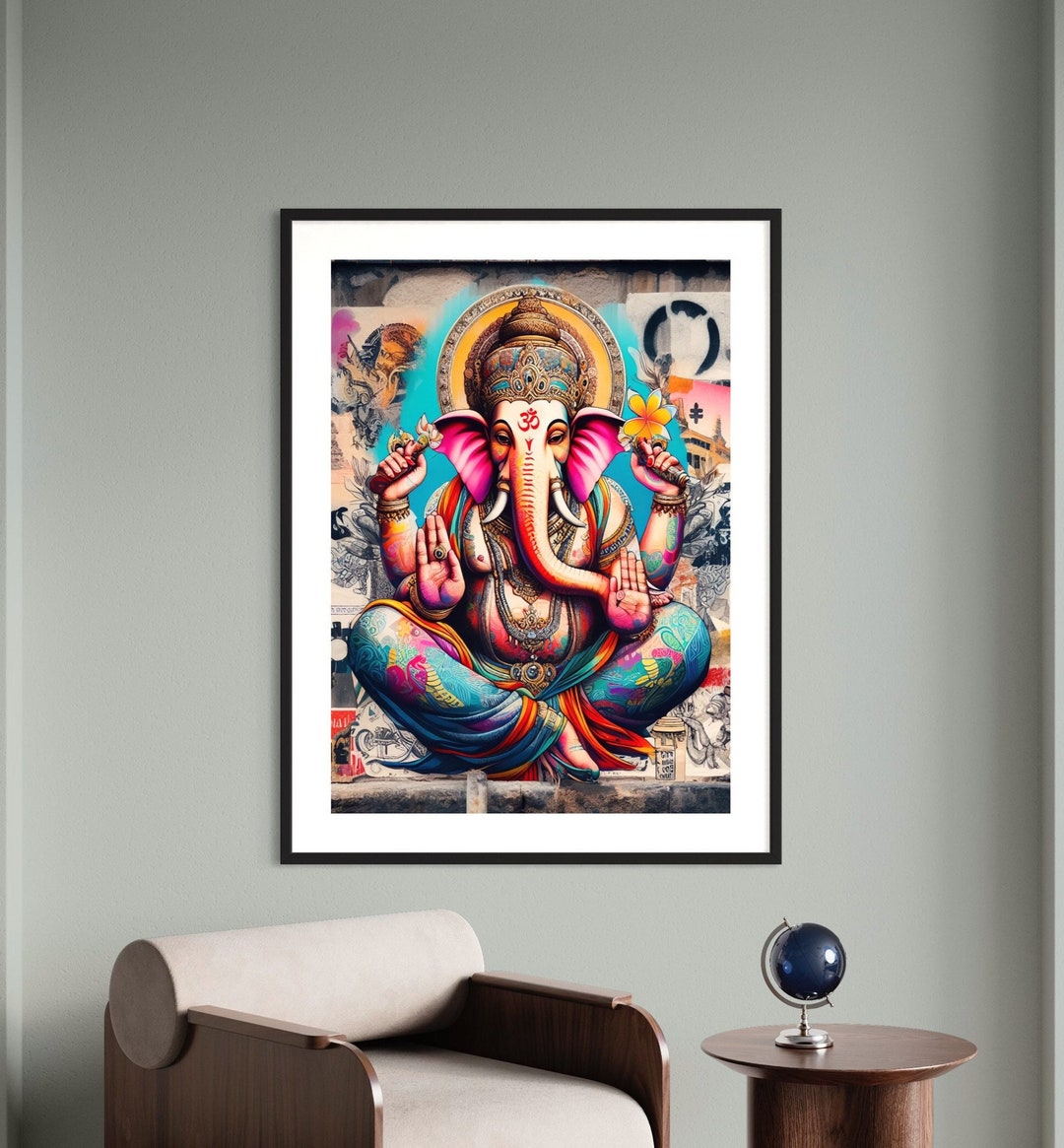 Contemporary Ganesh Wall Art: Ganesha Print for Spiritual Home Decor ...