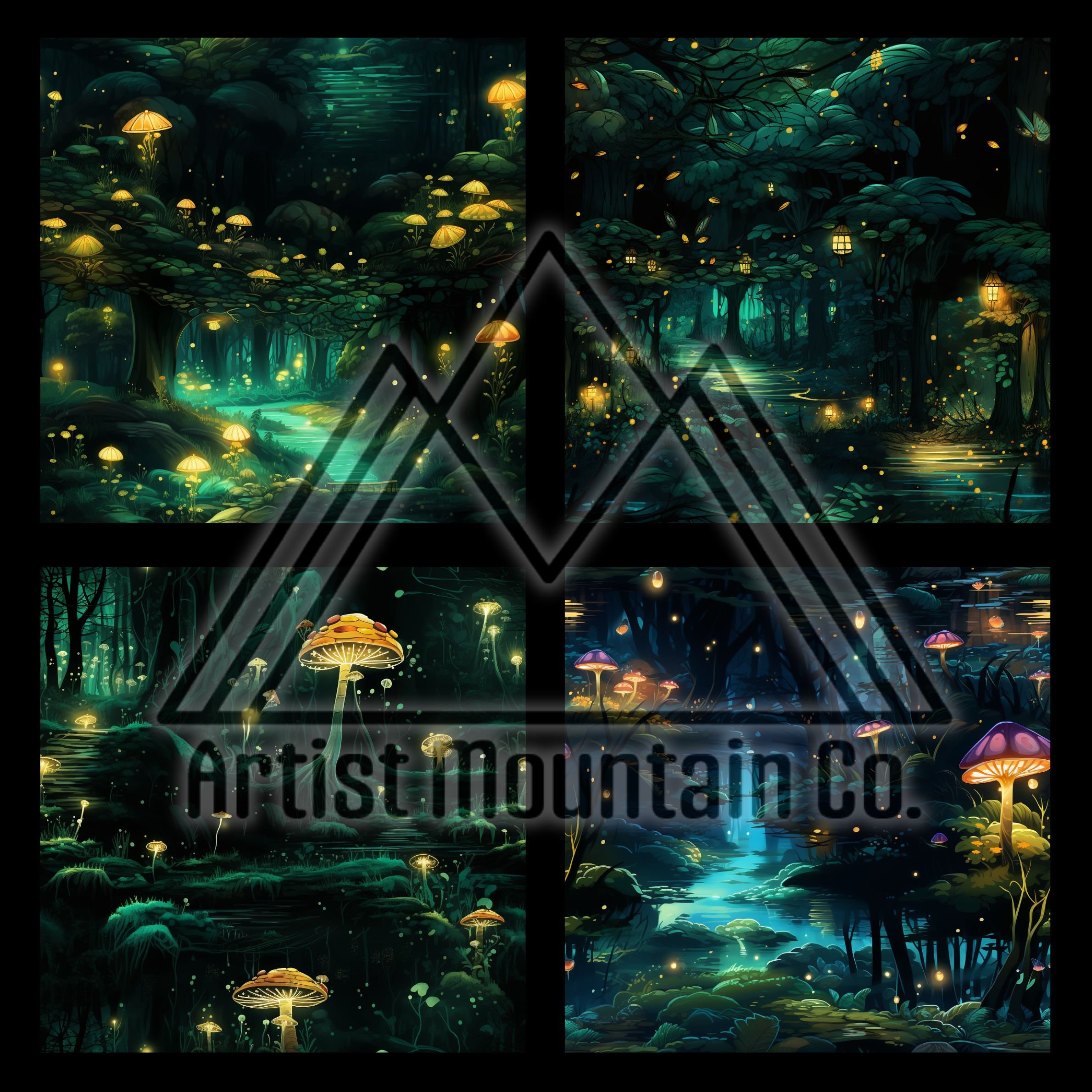 Mystical Forest, Fireflies, Mushrooms, Enchanted, Whimsical, Crafts ...