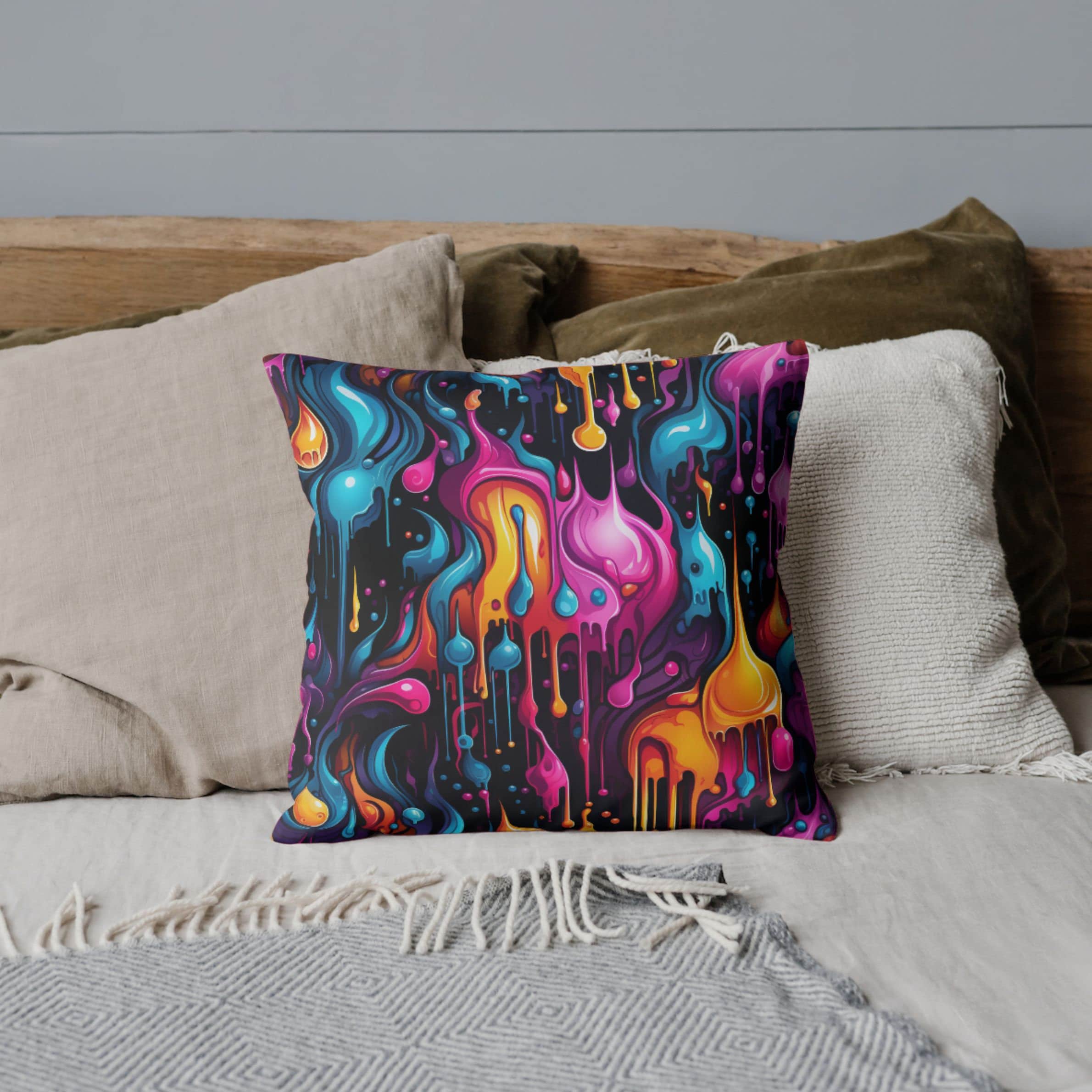 Psychedelic Floral, Drippy Design, Background, Wallpaper, Crafts, DIY ...