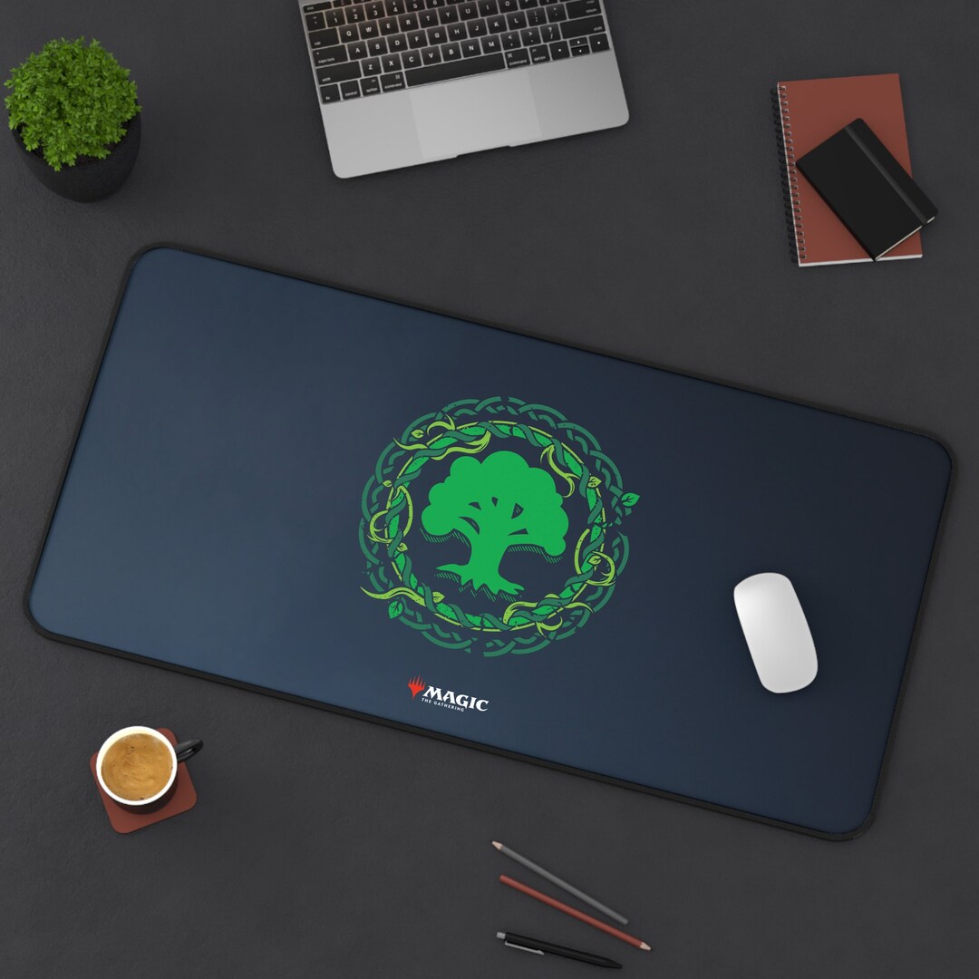 Magic the Gathering Playmat | Desk Mat Gift With Green Mana Symbol for ...