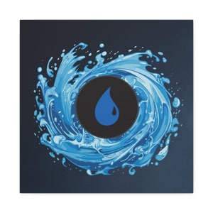 Magic the Gathering Wall Art | MTG Blue Mana Symbol Canvas Print Decor ...