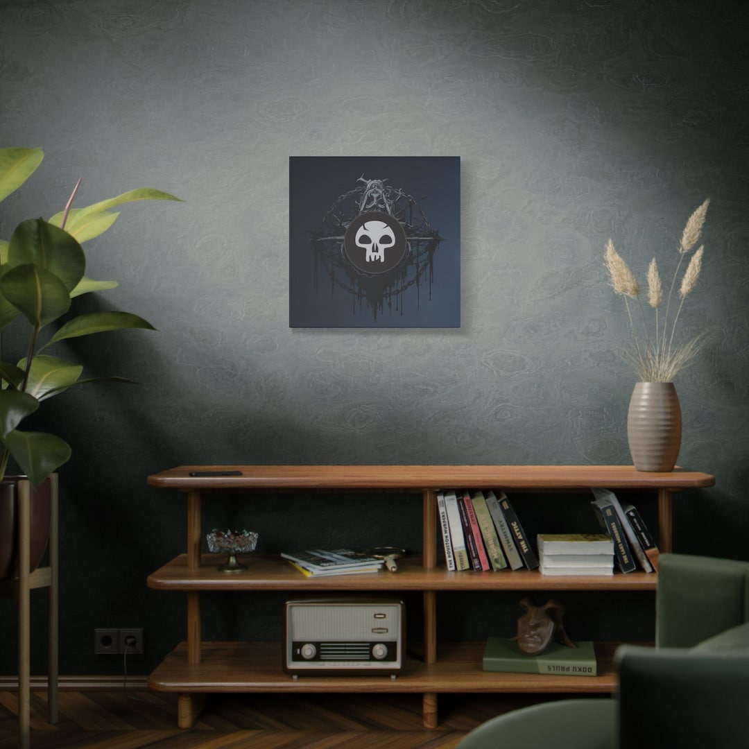 Magic the Gathering Wall Art | MTG Black Mana Symbol Canvas Print Decor ...