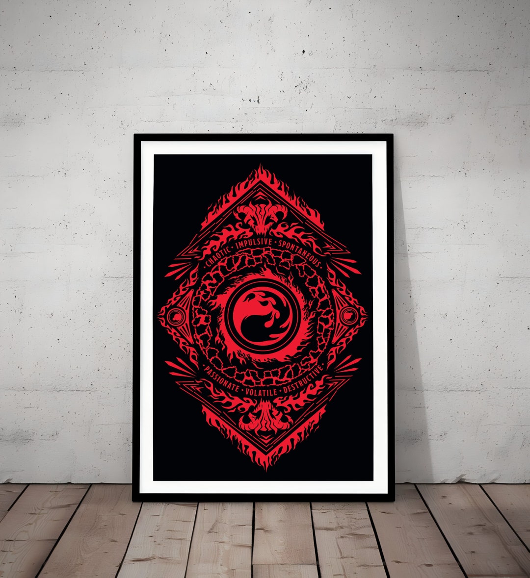 Magic the Gathering Red Mana Poster | Wall Art Decor to Gift a Player ...