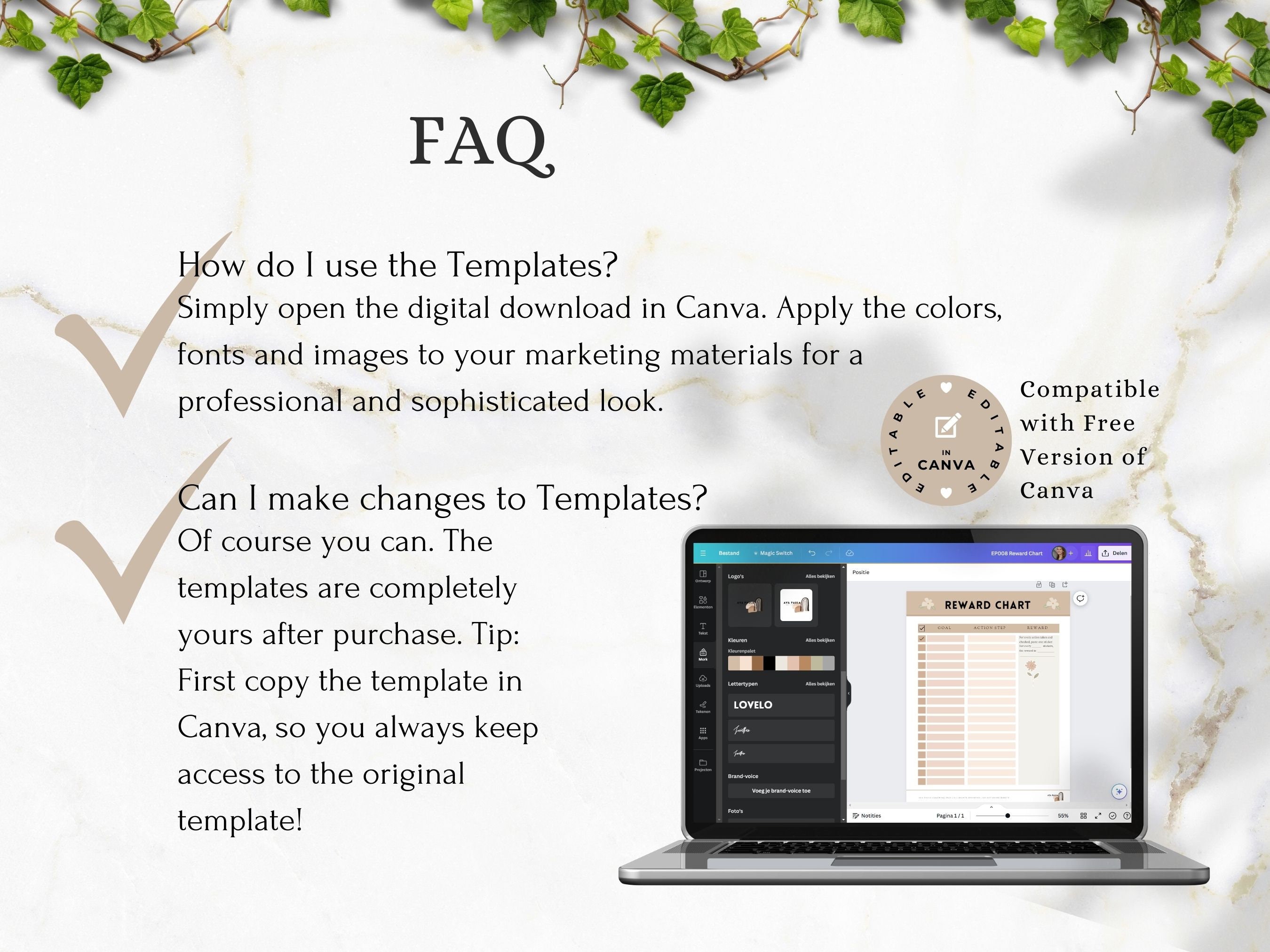 Adult Reward Chart Editable Canva Template Responsibility - Etsy