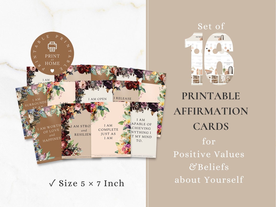 Affirmation Cards for Low Self Esteem Printable Affirmations - Etsy