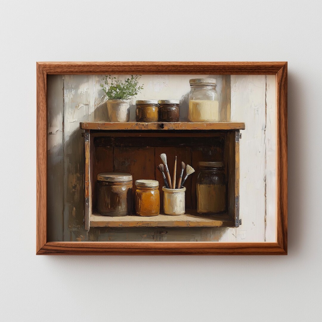 Vintage Cottage Still-life Printable - Classic 19th Century Shelf Decor ...