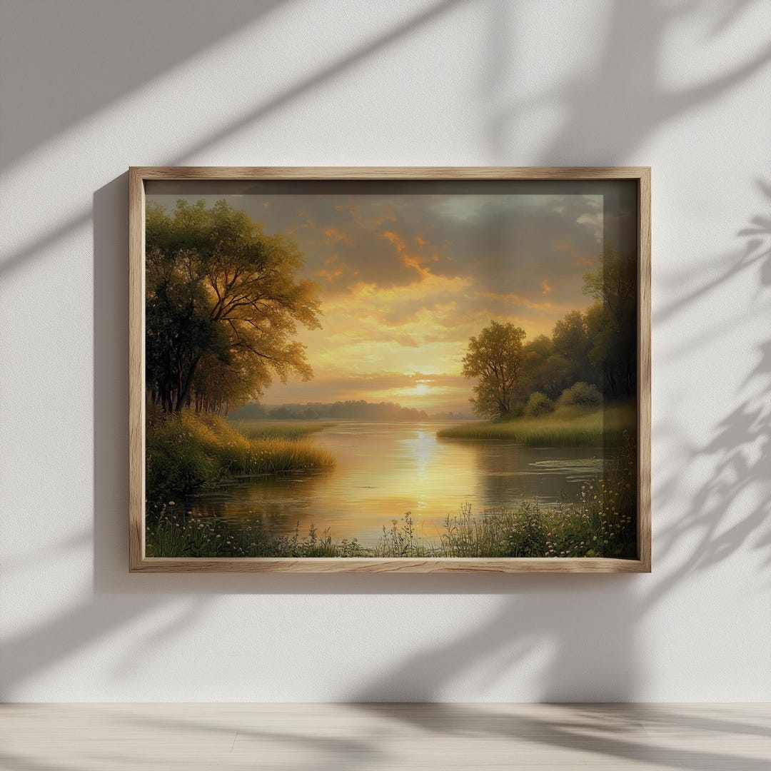 Rustic Irish Countryside Landscape at Midsummer Dusk - Printable ...