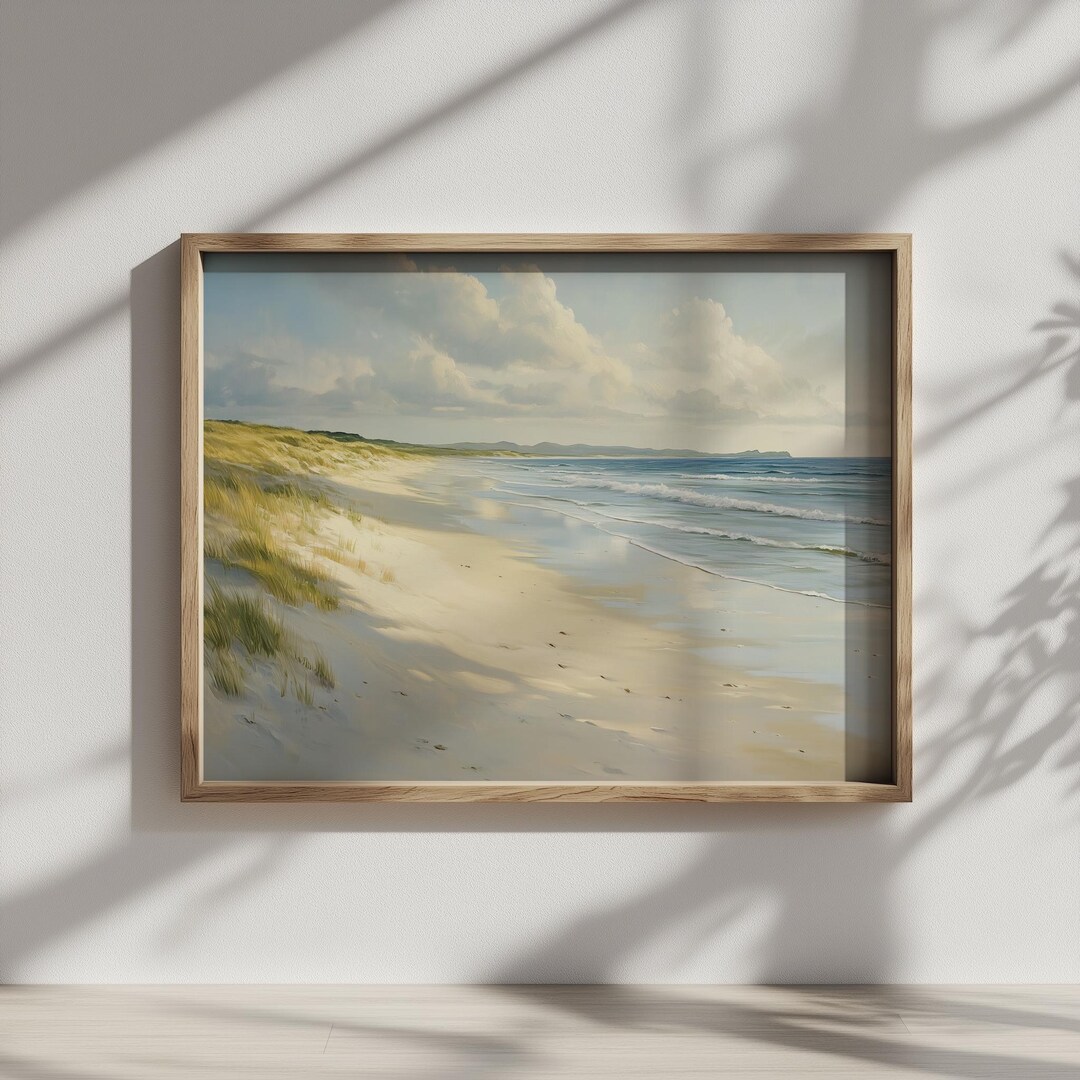Coastal Landscape Printable Art - Serene Scottish Beach Scene, Airy ...