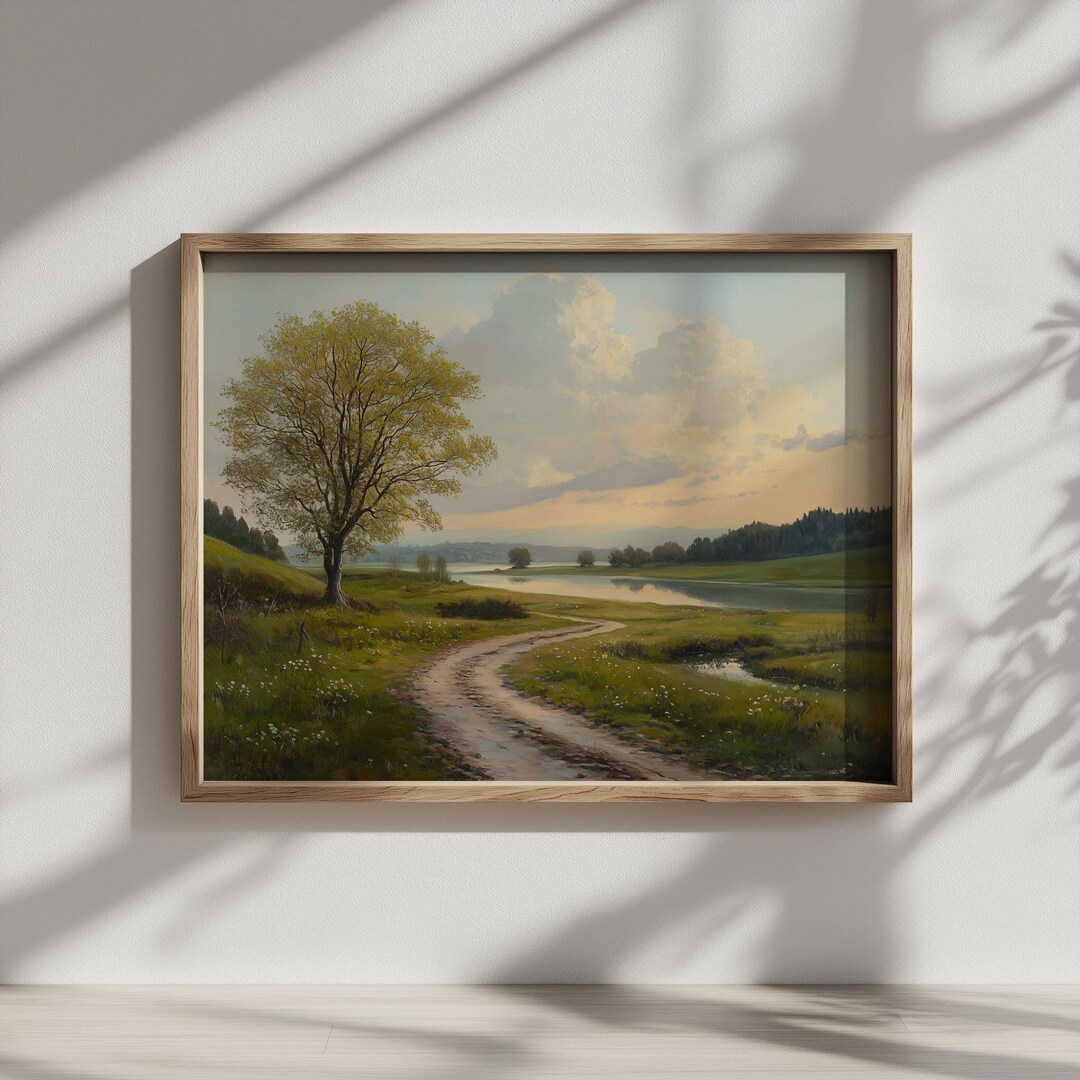 Scottish Spring Landscape Painting - Serene Cottagecore Path, Cozy ...