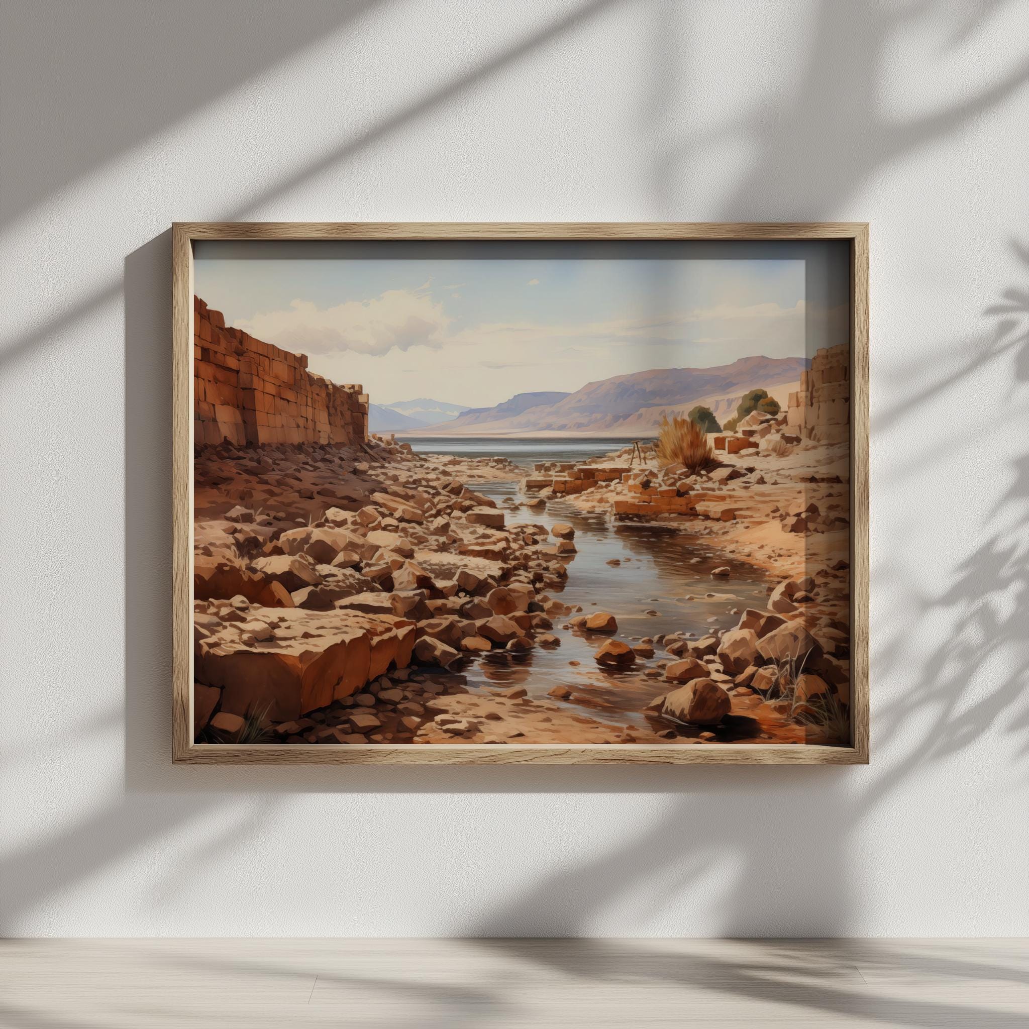 Biblical Landscape Printable Wall Art - Serene Pastoral Shoreline ...