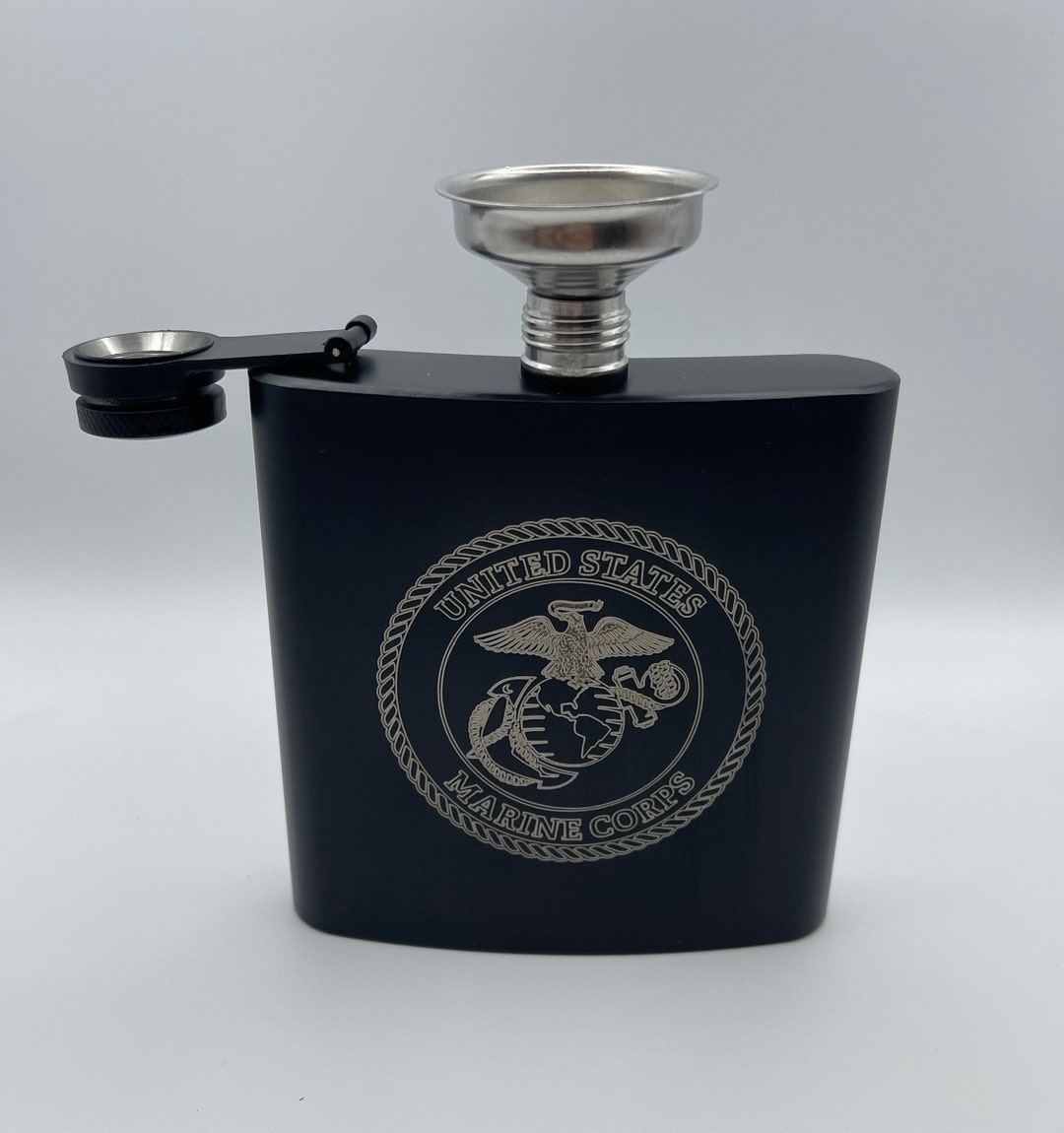 US Marines Insignia Stainless Steel Flask Patriotic - Etsy