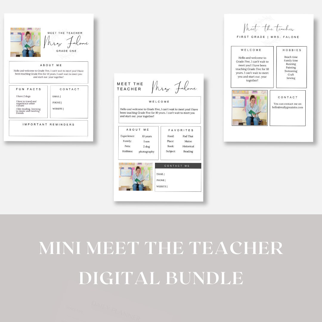 Meet the Teacher Mini Bundle - Etsy