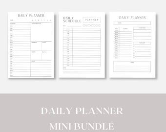 Daily Planner Black and White Template for an Organized Smart Life - Etsy