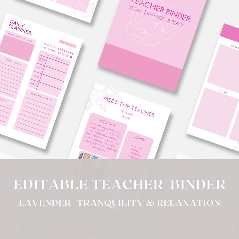 Teacher Binder | Peony - Etsy