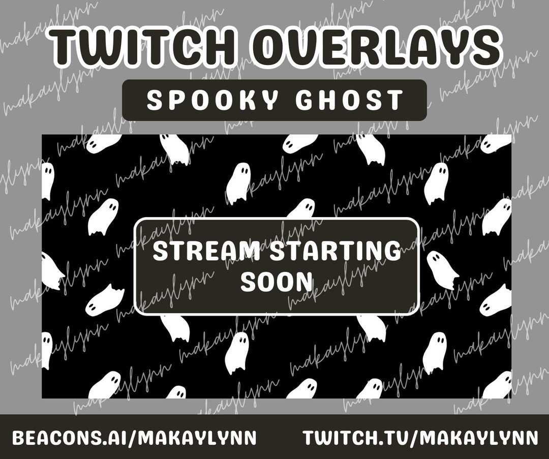 Animated Spooky Ghost Twitch Overlays & Scenes - Stream Starting, Be ...