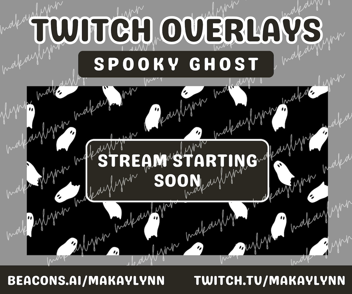 Animated Spooky Ghost Twitch Overlays & Scenes - Stream Starting, Be Right Back, Stream Ending ...