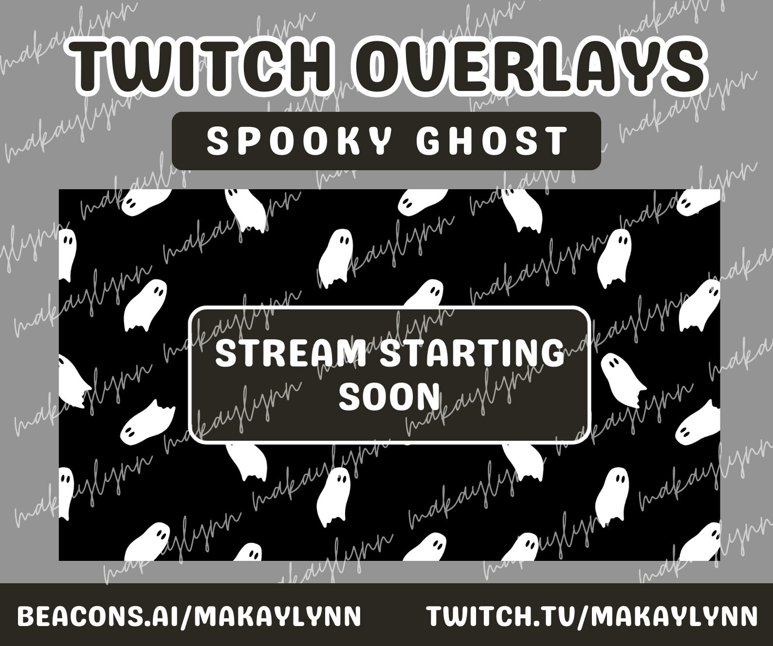Animated Spooky Ghost Twitch Overlays & Scenes - Stream Starting, Be ...