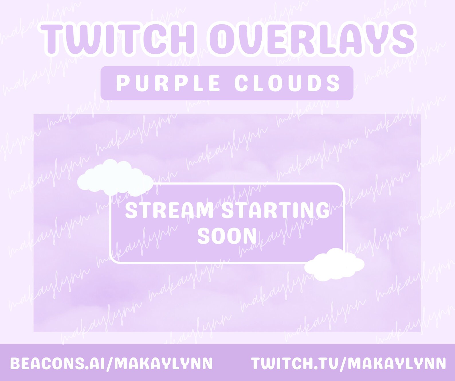 Animated Purple Clouds Twitch Overlays and Scenes - Stream Starting ...