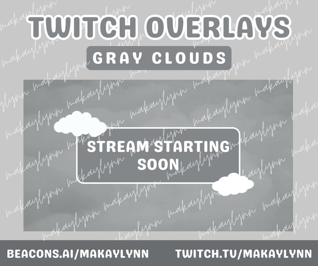 Animated Gray Clouds Twitch Overlays and Scenes - Stream Starting, BRB ...