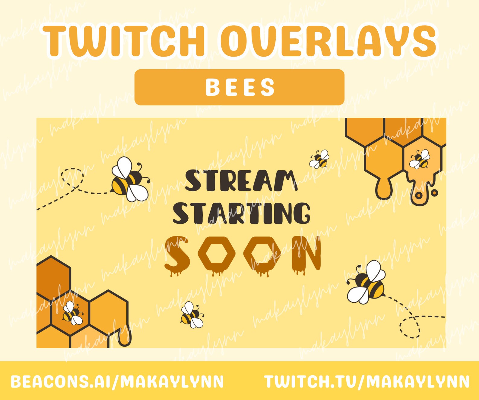 Customizable and Animated Bee Twitch Overlays and Scenes - Stream ...