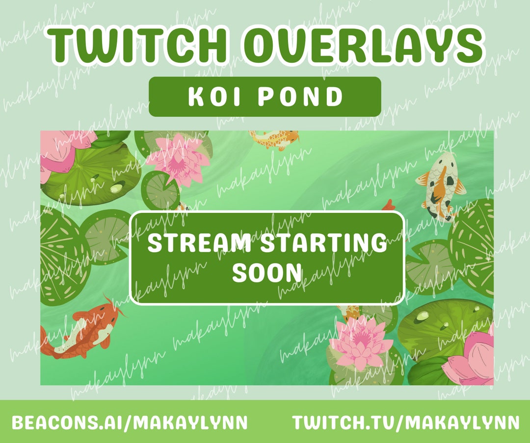 Animated Koi Pond Twitch Overlays and Scenes - Stream Starting, Be ...