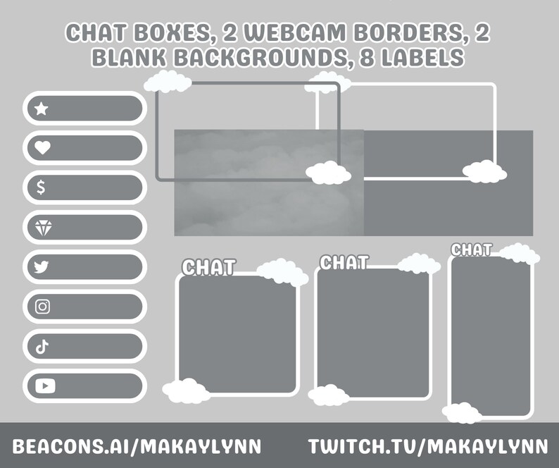 Animated Gray Clouds Twitch Overlays and Scenes - Stream Starting, BRB ...