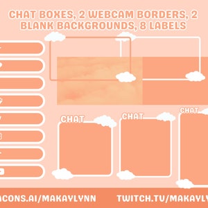 Animated Orange Clouds Twitch Overlays and Scenes - Stream Starting ...