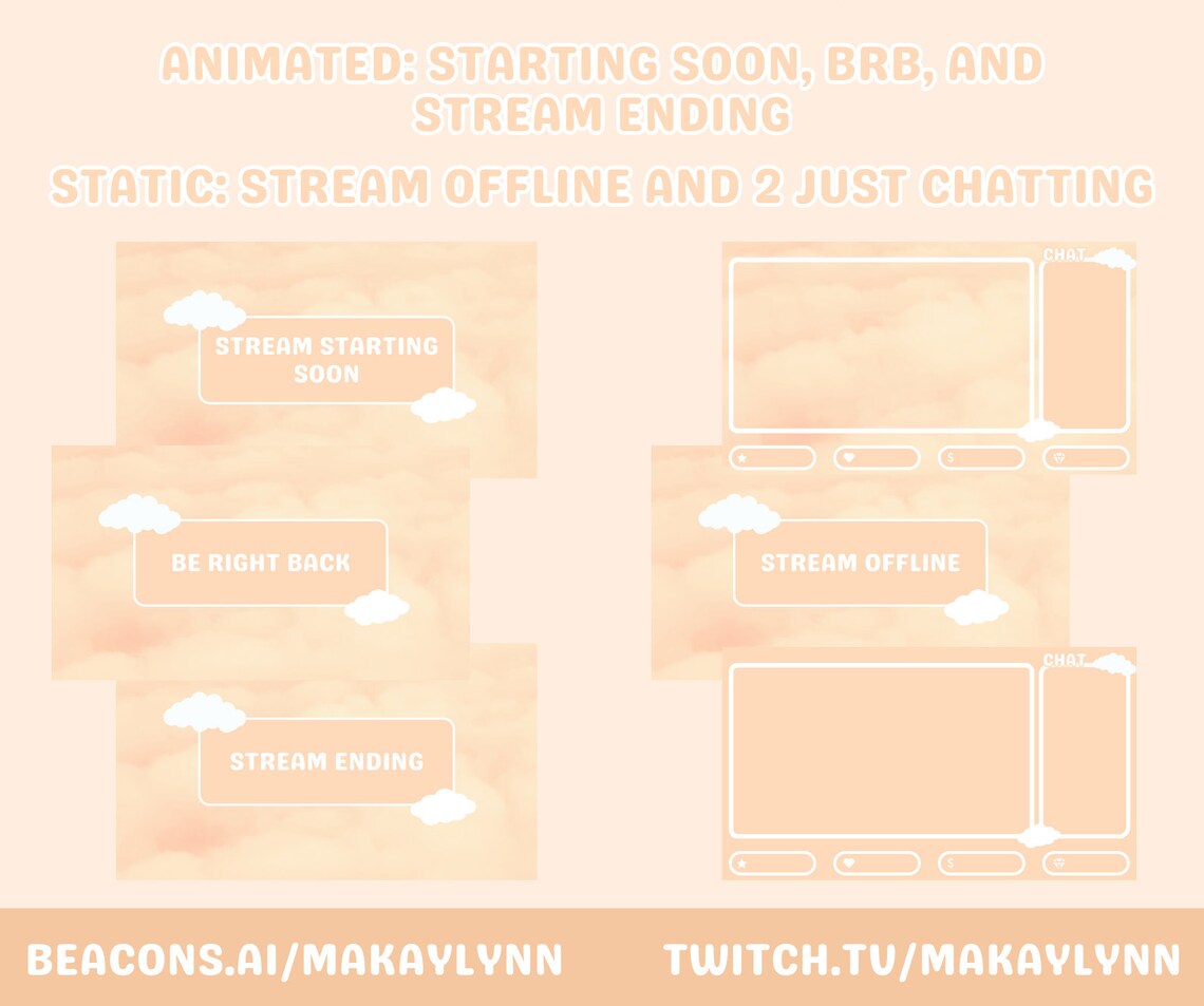 Animated Yellow Clouds Twitch Overlays and Scenes - Stream Starting ...