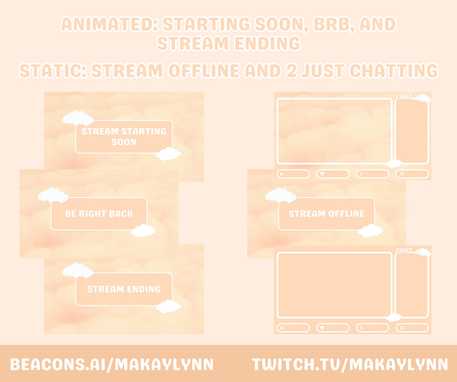 Animated Yellow Clouds Twitch Overlays and Scenes - Stream Starting ...