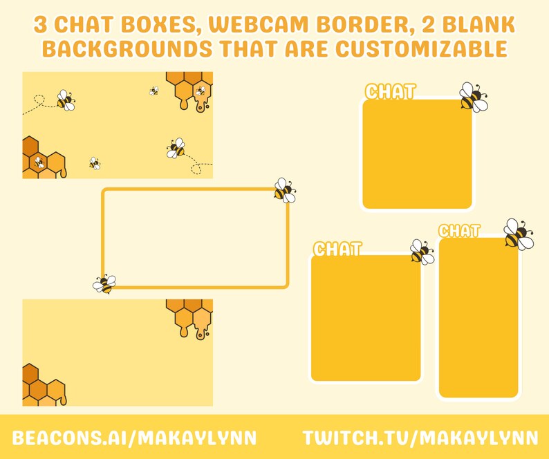 Customizable and Animated Bee Twitch Overlays and Scenes - Stream ...
