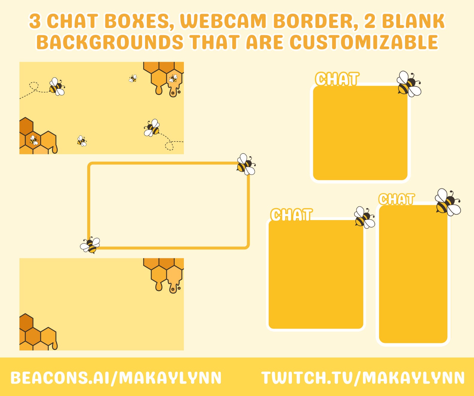 Customizable and Animated Bee Twitch Overlays and Scenes - Stream ...