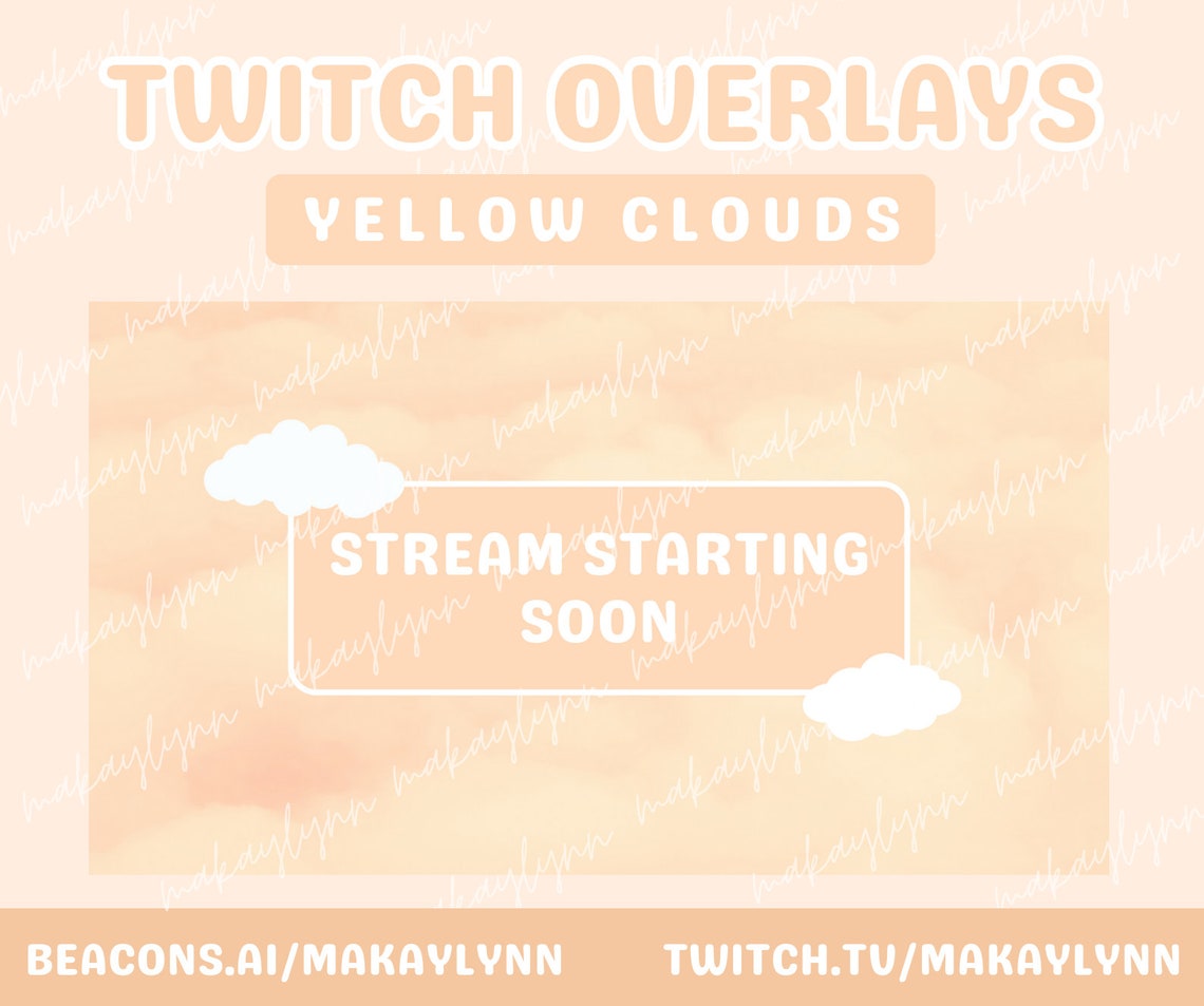 Animated Yellow Clouds Twitch Overlays and Scenes - Stream Starting ...
