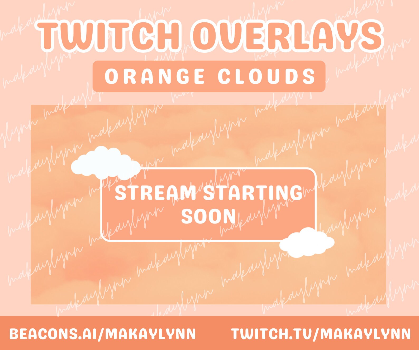 Animated Orange Clouds Twitch Overlays and Scenes - Stream Starting ...