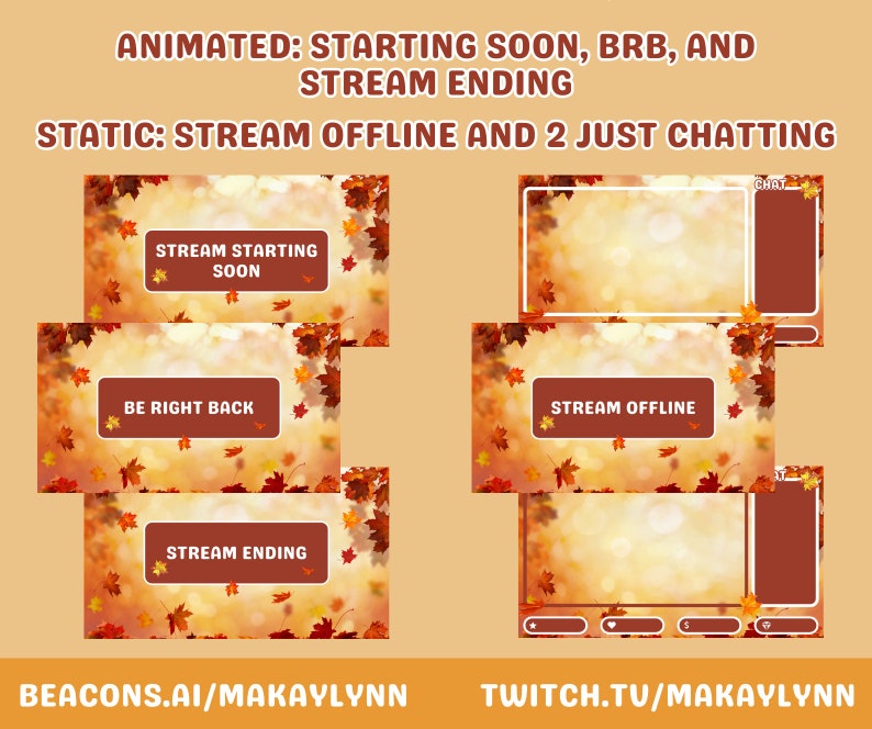 Animated Falling Leaves Twitch Overlays and Scenes - Stream Starting ...