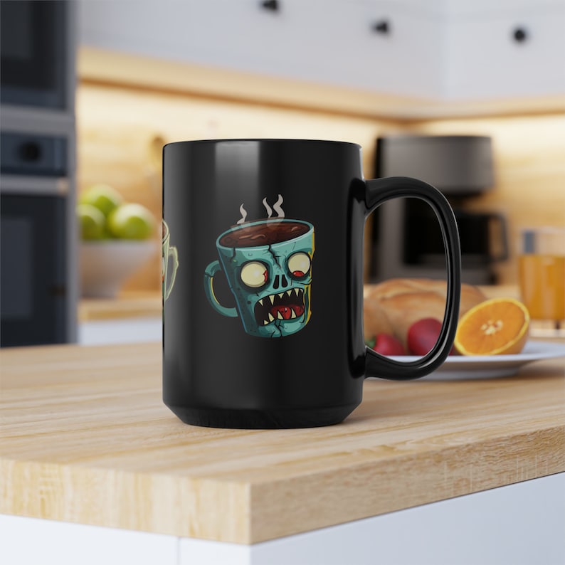 Zombie Black Coffee Mug, Coffee Mug With Zombies, Coffee Cup for Horror ...