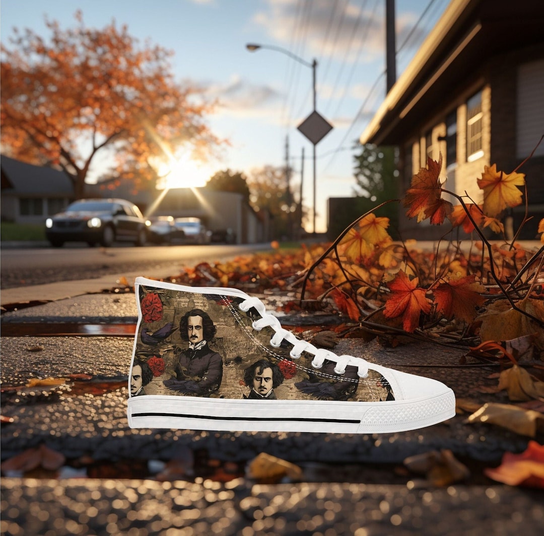 High Tops With Edgar Allen Poe, Womens High Tops With Poe Poems, Womens ...